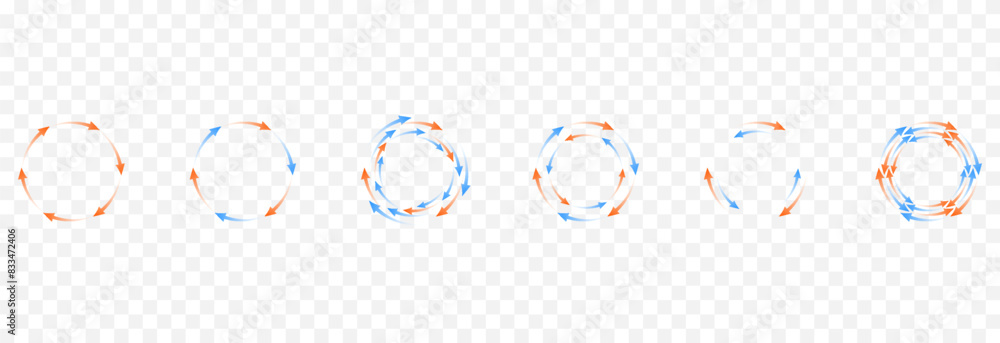 Vector set of arrows png. Heat and cold arrows png. Heat and cold flow ...
