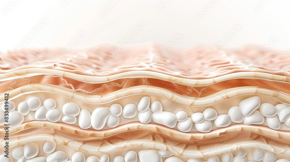 Microscopic View of Human Skin Layers, Illustrating the Structure of ...