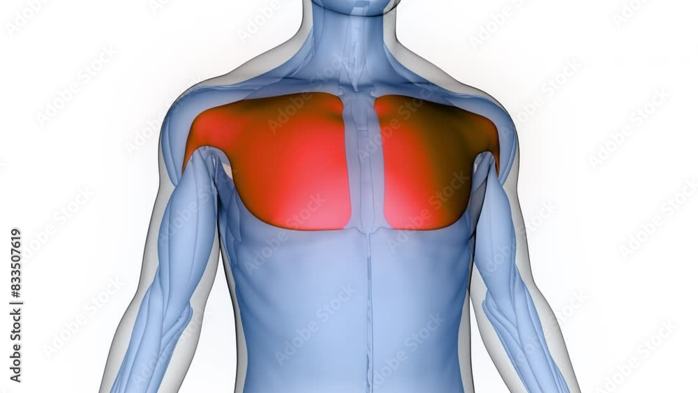 Human Muscular System Torso Muscles Pectoral Muscles Anatomy Animation ...