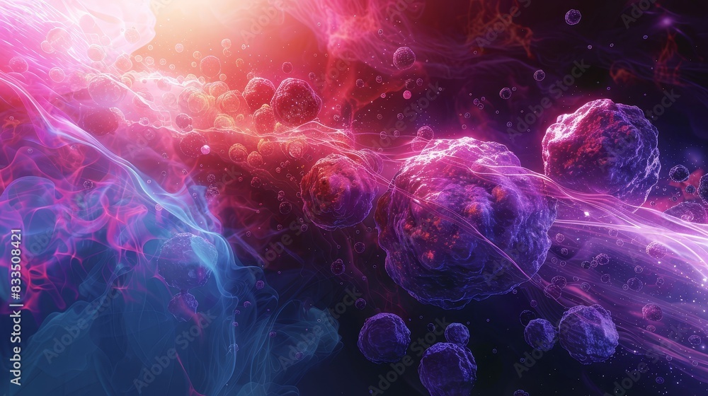 Cancer treatment advancements shown by a wave of color flooding a ...