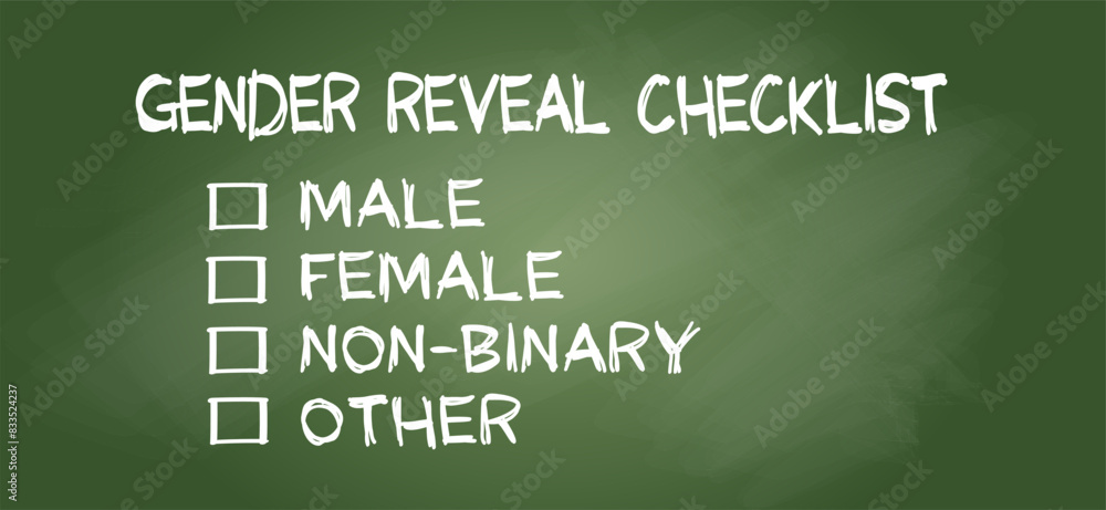 Check box, fill in gender list: male, female, non-binary or transgender ...