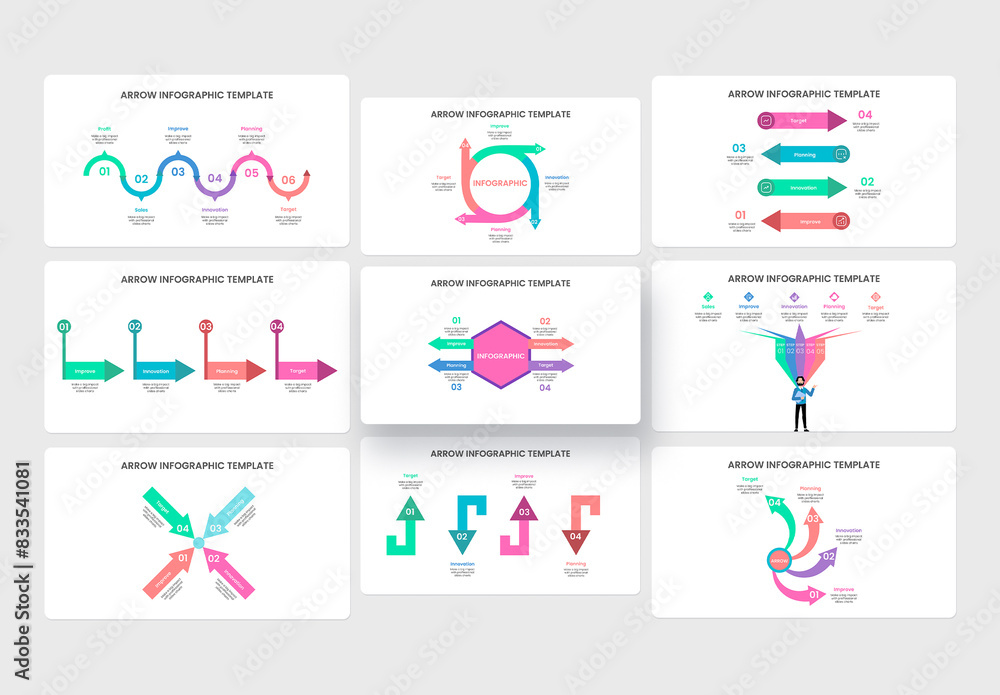 Arrow Infographic Design Layout Stock Template | Adobe Stock