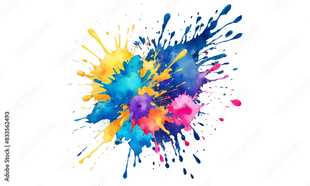Colorful Watercolor Explosion on White Background - High Resolution ...