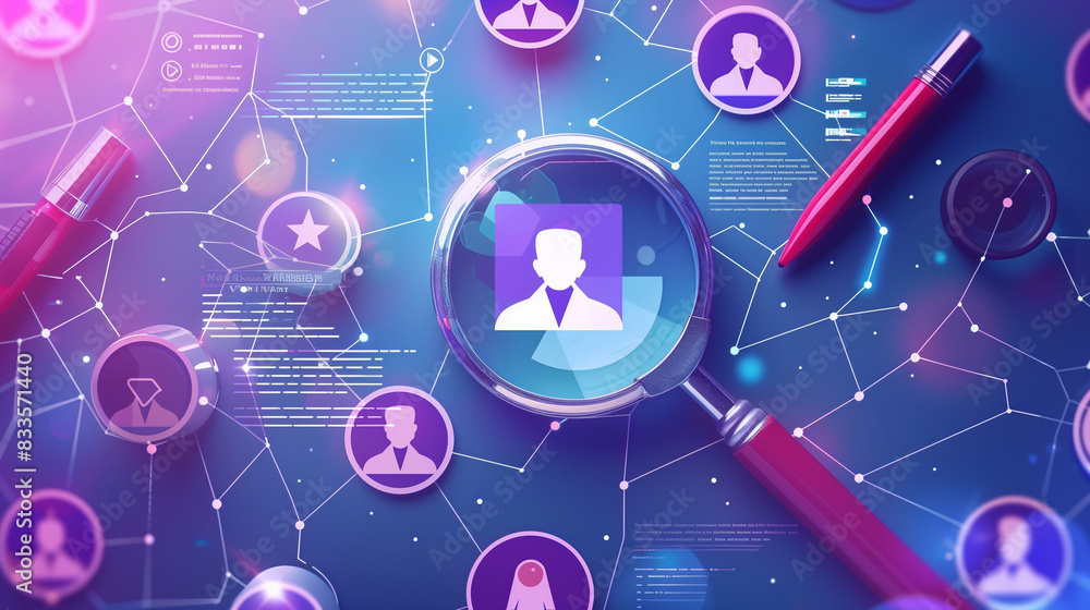 The concept of employee search and online job search, where holographic ...