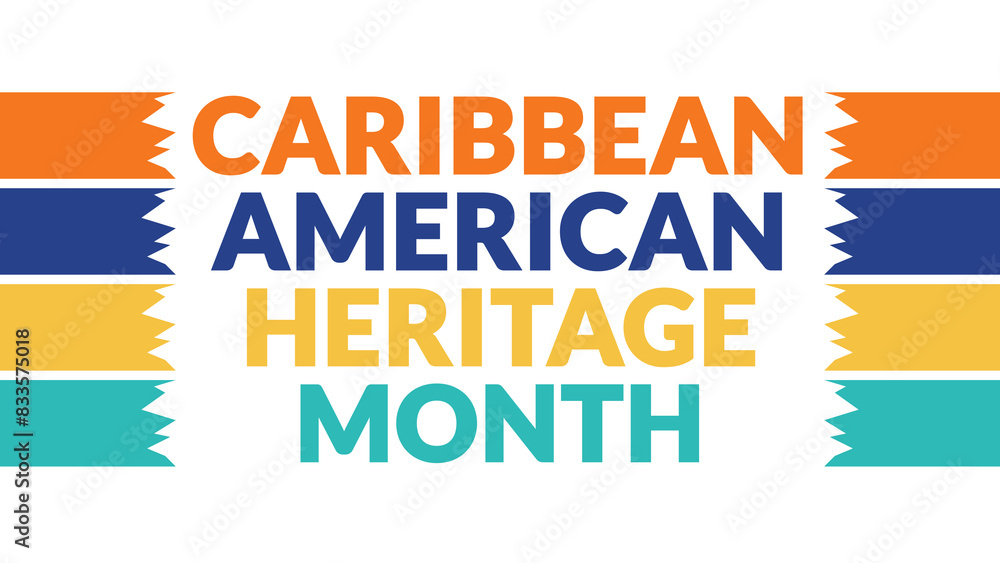 Caribbean American Heritage Month text on White background with side ...