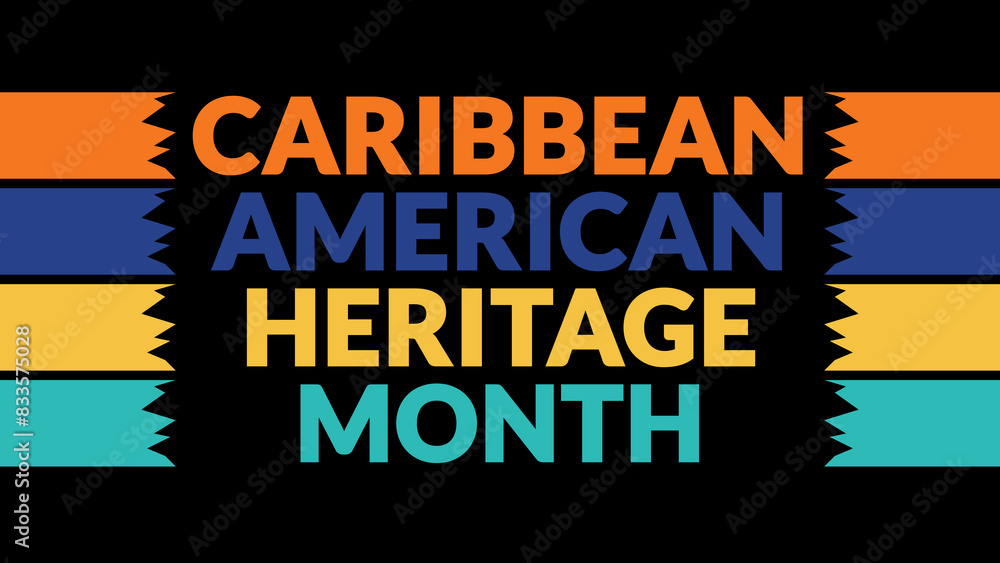 Caribbean American Heritage Month text on Black background with side ...