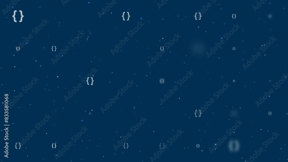 Template animation of evenly spaced curly brackets symbols of different ...