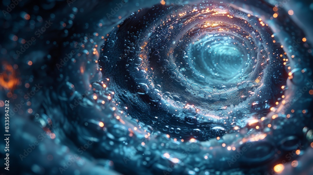 Deep seabed, spiral lines, quiet and mysterious atmosphere, Moving sea ...