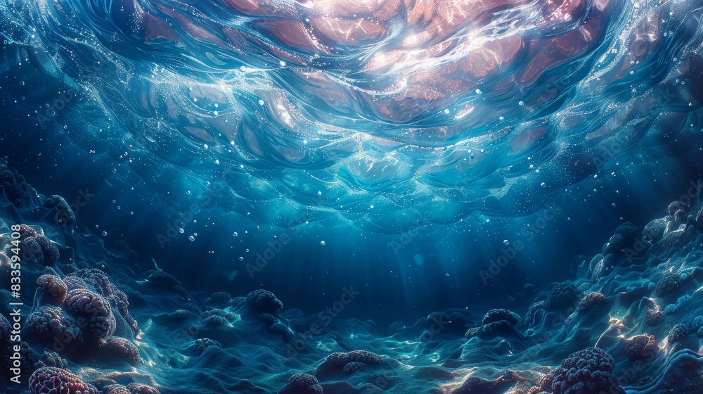 Deep seabed, spiral lines, quiet and mysterious atmosphere, Moving sea ...