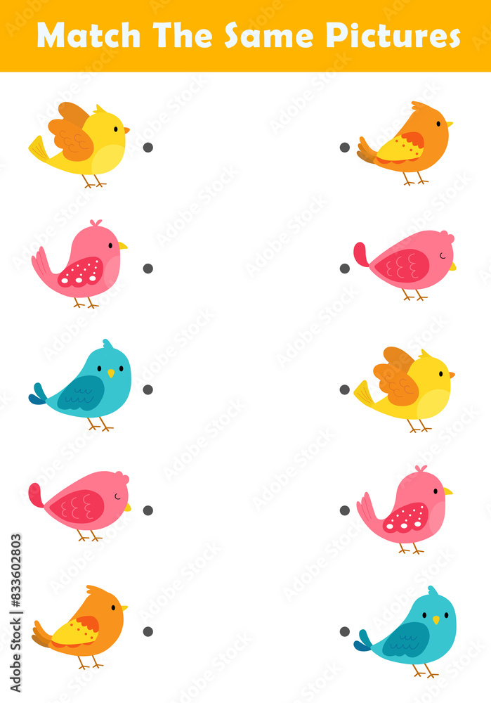 Picture Matching Worksheet for Preschool. Educational activity with ...