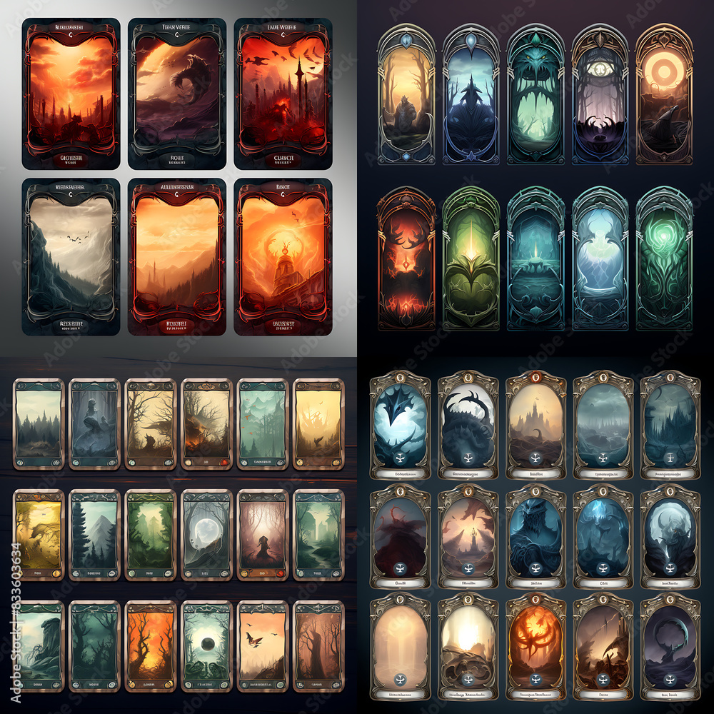 tcg game card design fantasy style border, Exceptional TCG creature ...