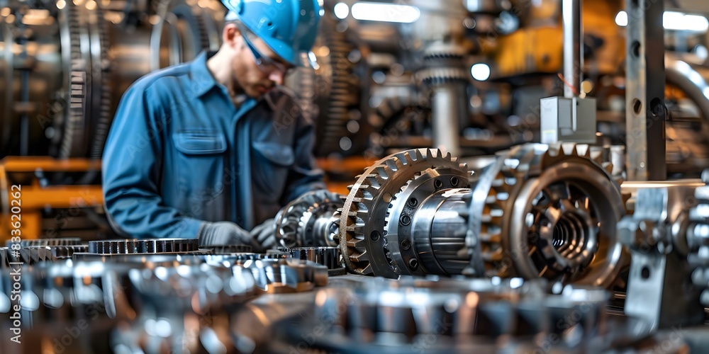 Various images of engines gears machines locomotives and factory ...