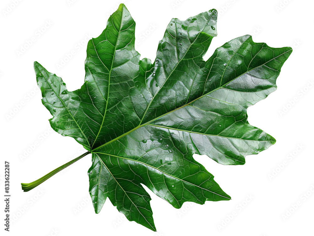 Fatsia japonica Leaf Die Cut PNG Style Isolated on White and ...