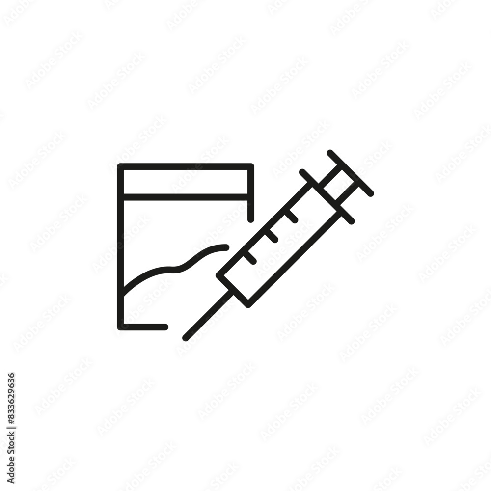Drug Injection Impact Icon. A minimalistic design featuring a syringe ...
