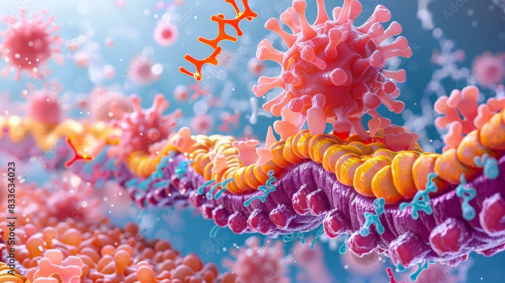 Cell membrane structure: Illustrate the cell membrane, showing its ...