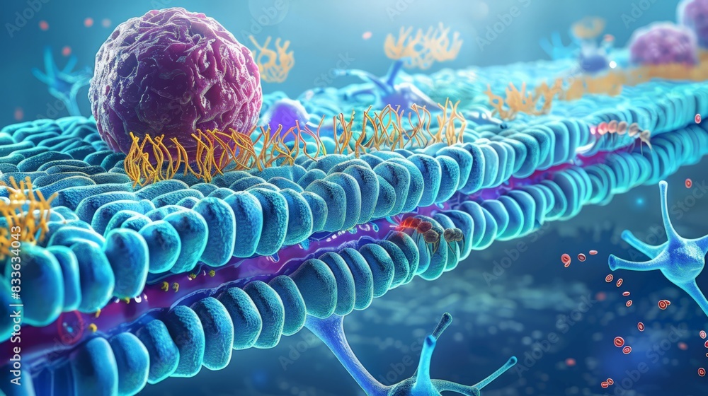 Cell membrane structure: Illustrate the cell membrane, showing its ...