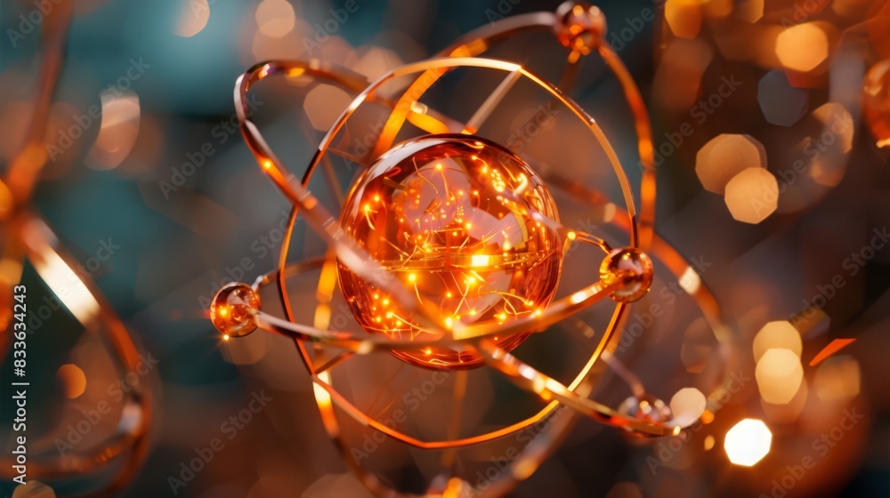 Copper atom: Show the structure of a copper atom, with 29 protons, 35 ...