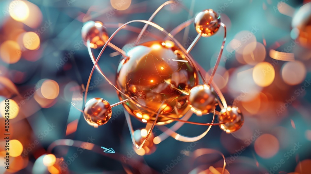 Copper atom: Show the structure of a copper atom, with 29 protons, 35 ...