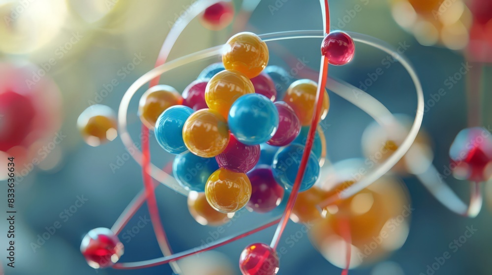 Iodine atom: Show the iodine atom with its 53 protons, 74 neutrons, and ...
