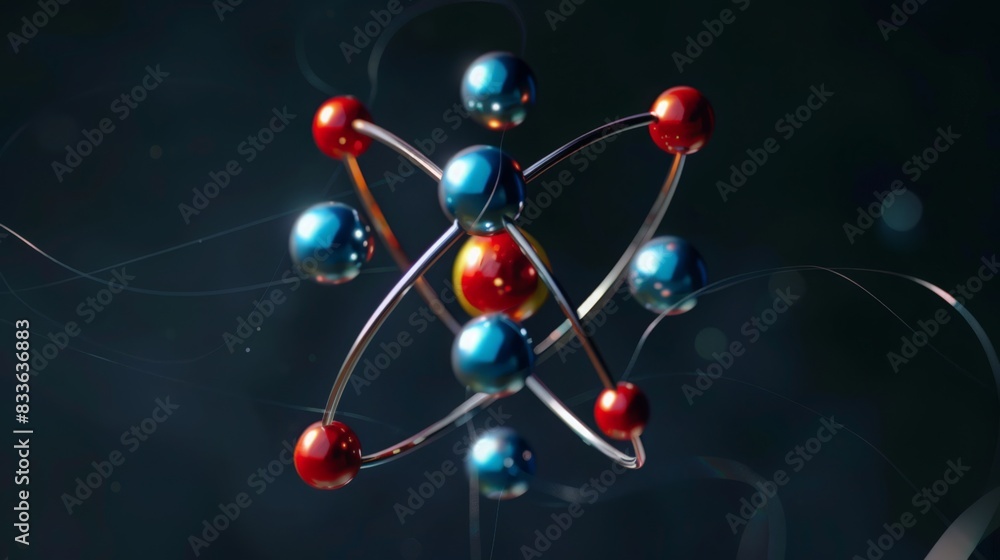 Lithium atom: Illustrate the lithium atom, with 3 protons, 4 neutrons ...