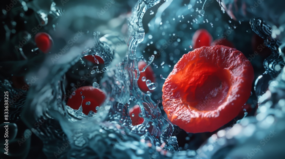 Red blood cell function: Visualize a red blood cell, detailing its ...