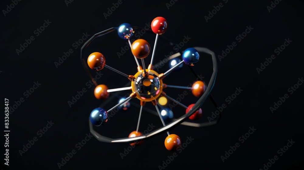 Silicon atom: Illustrate the silicon atom, with its 14 protons, 14 ...