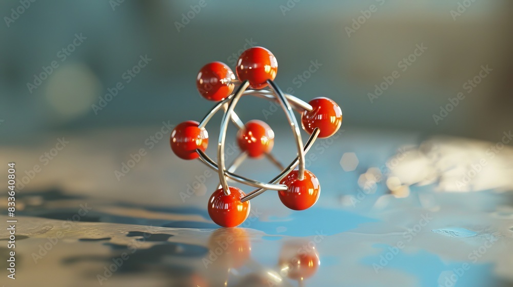 Uranium atom: Show the complex structure of a uranium atom, with its 92 ...