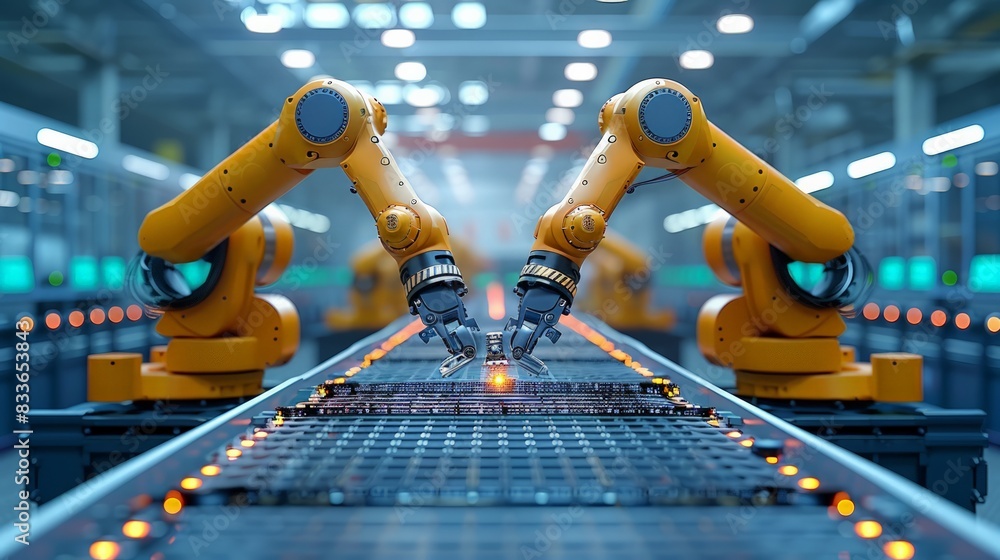 Advanced Robotics in Action: Illustrate robots performing complex tasks ...