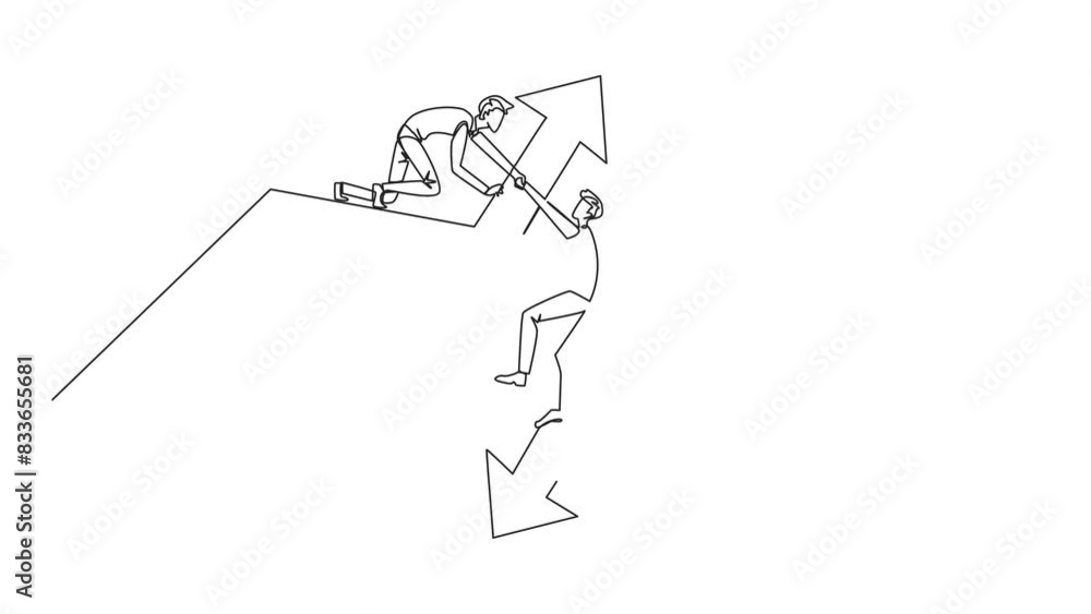 Animated self drawing of single continuous line drawing businessman ...
