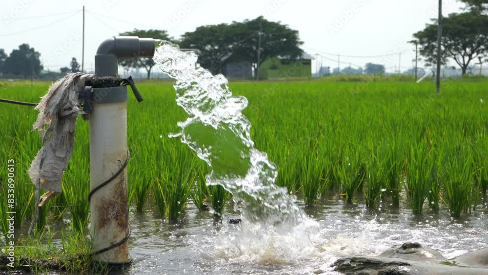 Irrigation of rice fields using pump wells with the technique of ...