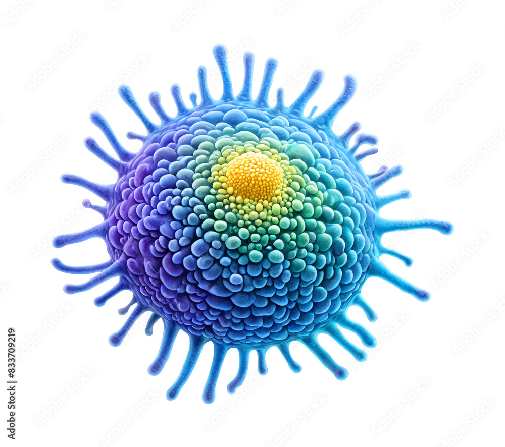 Microbe, virus, bacterium, molecule with legs and appendages, isolated ...