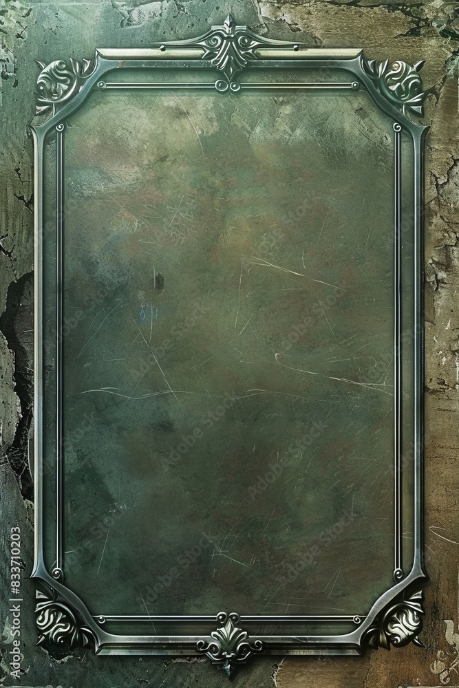 Lush green landscape on a fantasy RPG game card, adorned with a ...