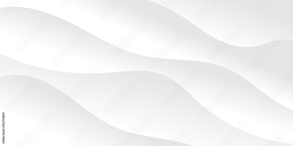 Abstract white paper wave background and abstract gradient and white wave curve lines banner ...