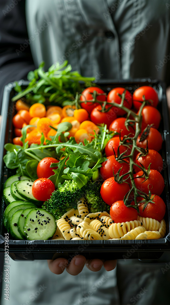 Nutritionist Recommending Photo Realistic Mockup Plant Based Food Box ...