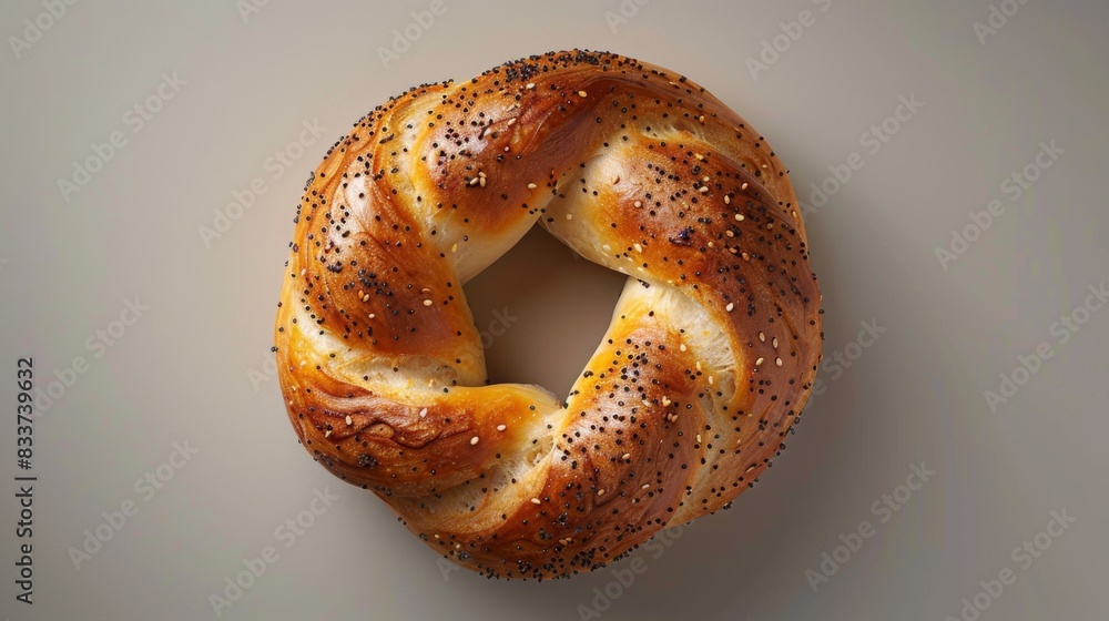Delicious Northern Bagel Close-up on White Background - 8K High ...