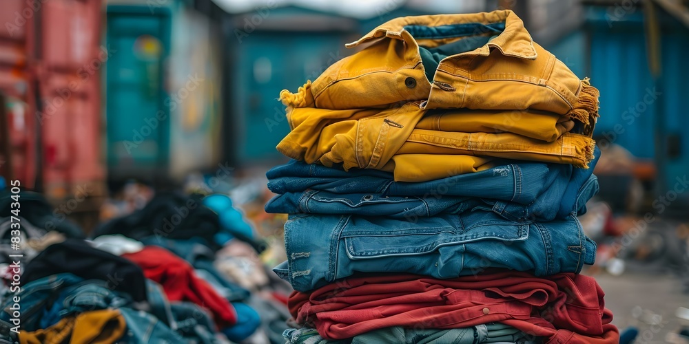 Pile of clothes in landfill symbolizing fast fashion waste different ...