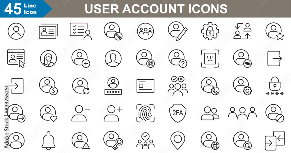 User account Icons set vector illustrator. This vector set features ...