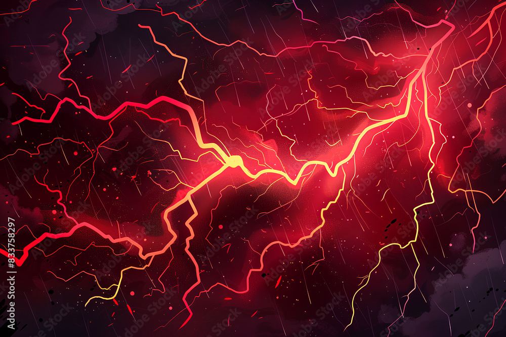 red lightning black background vector 3d rendering Stock Photo | Adobe ...