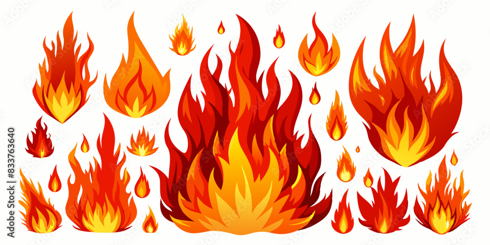Fire collection. Realistic Fire Flames transparent without background ...