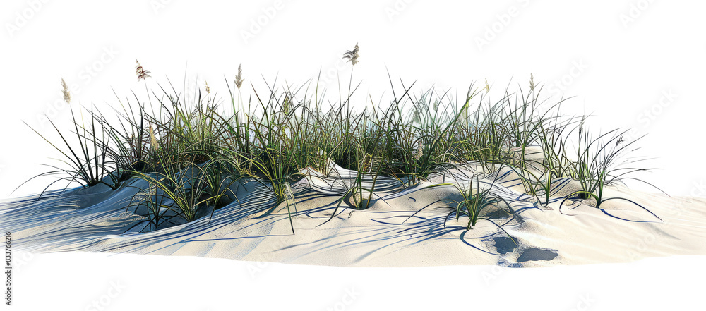 Wave-like design of sea oats and beach grass along a coastal ...