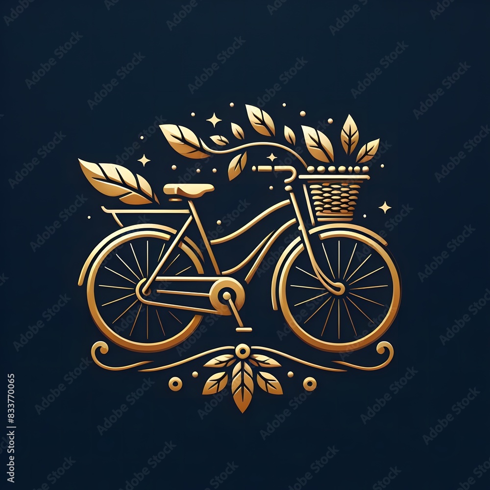 AI Generate of Luxury Golden Gold Bicycle, Sepeda, Transportation ...