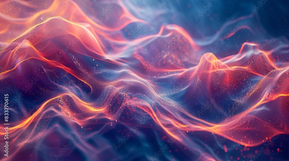 Abstract Gravitational Waves, Visualizations of gravitational waves with surreal, fluid shapes ...