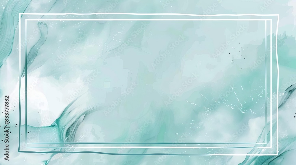 Teal Template A rectangular teal frame with thin silver borders and ...