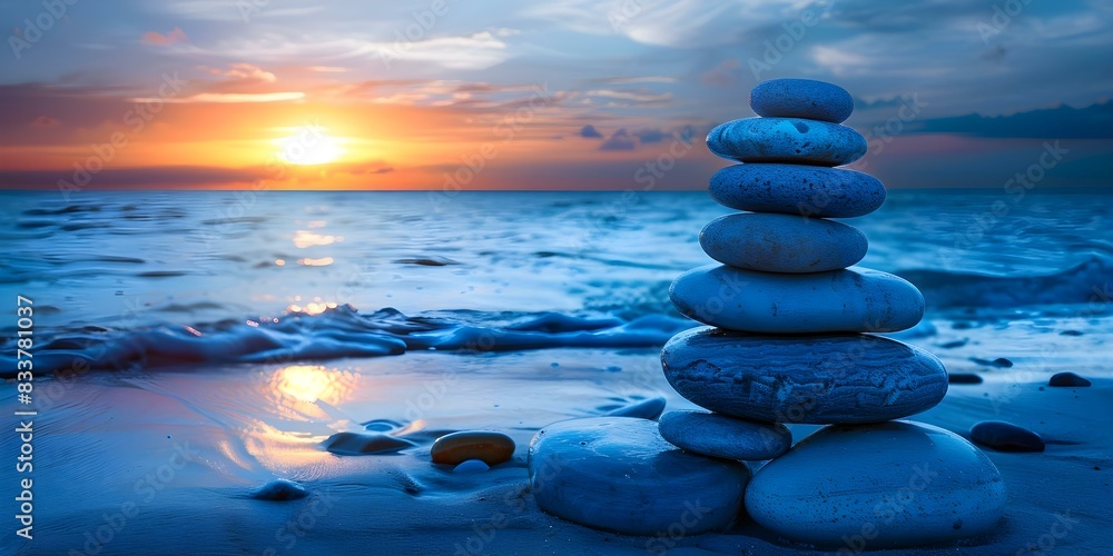 Symbolism of Stacked Stones: Inner Peace and Balance. Concept ...