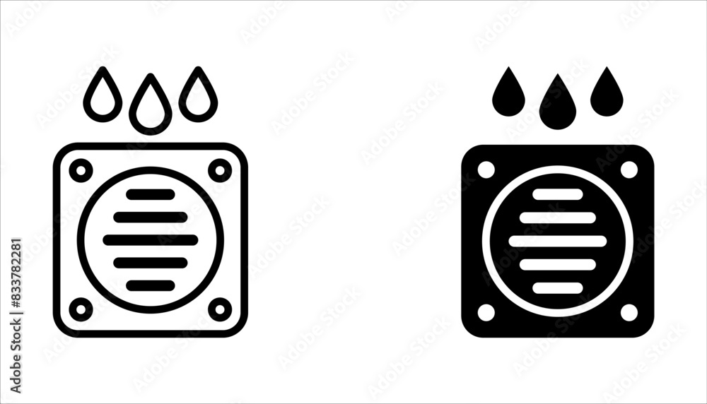 Drain icon set. sewer rain water drainage vector symbol on white ...