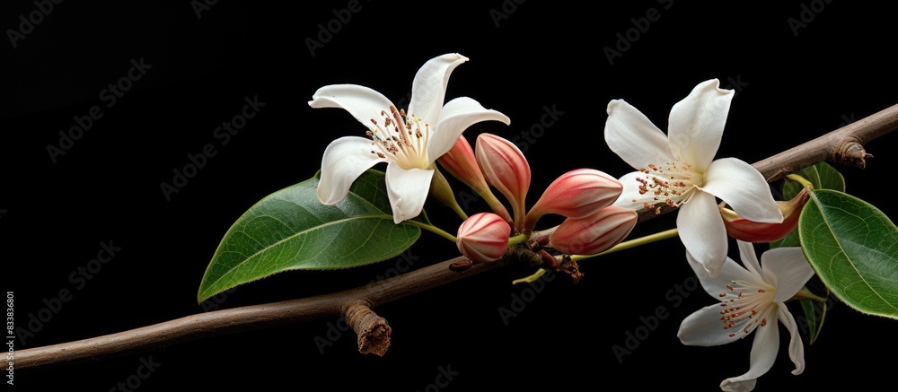 Flower of the Cerbera manghas plant, also known as sea mango, is shown ...