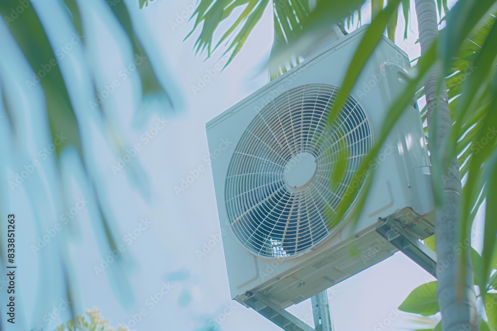 Outdoors air conditioner fresh air technology hot summer breathe ...