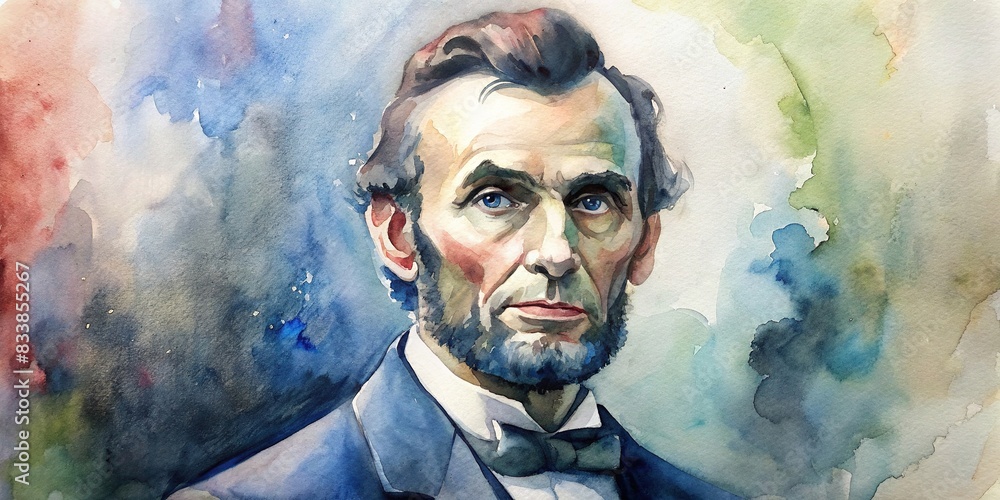Watercolor painting of Abraham Lincoln , watercolor, president ...
