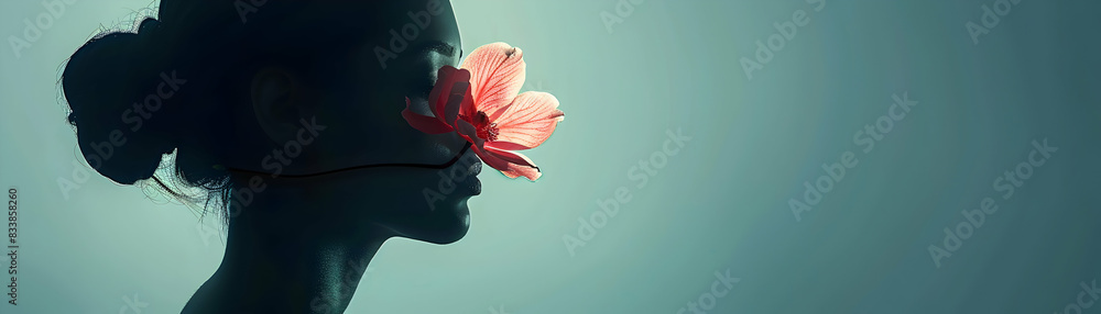 Fading Flower: Photo Realistic Woman s Profile Symbolizing Farewells ...