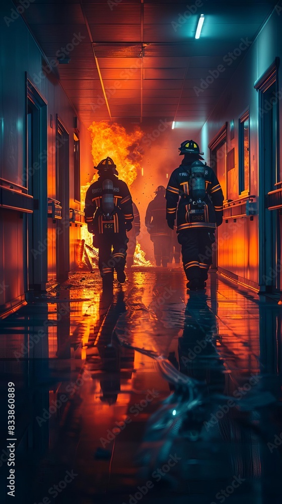 fire accident Inside the patient room of modern hospitals with hospital ...